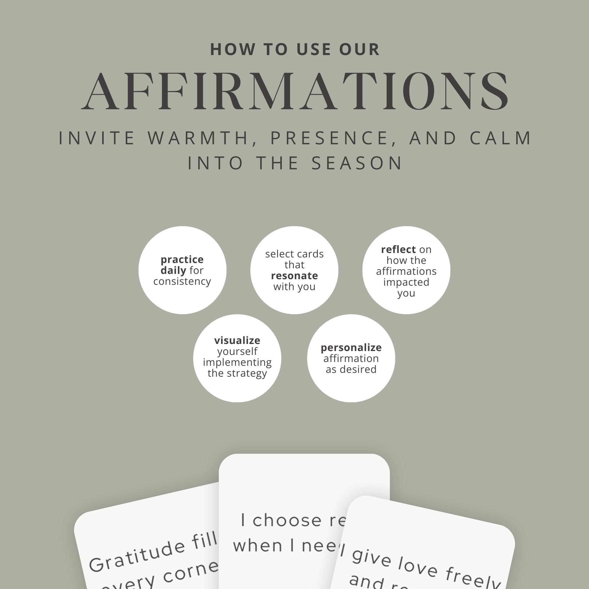 Christmas Affirmation Cards Printable, Winter Mindfulness Deck, Holiday ...