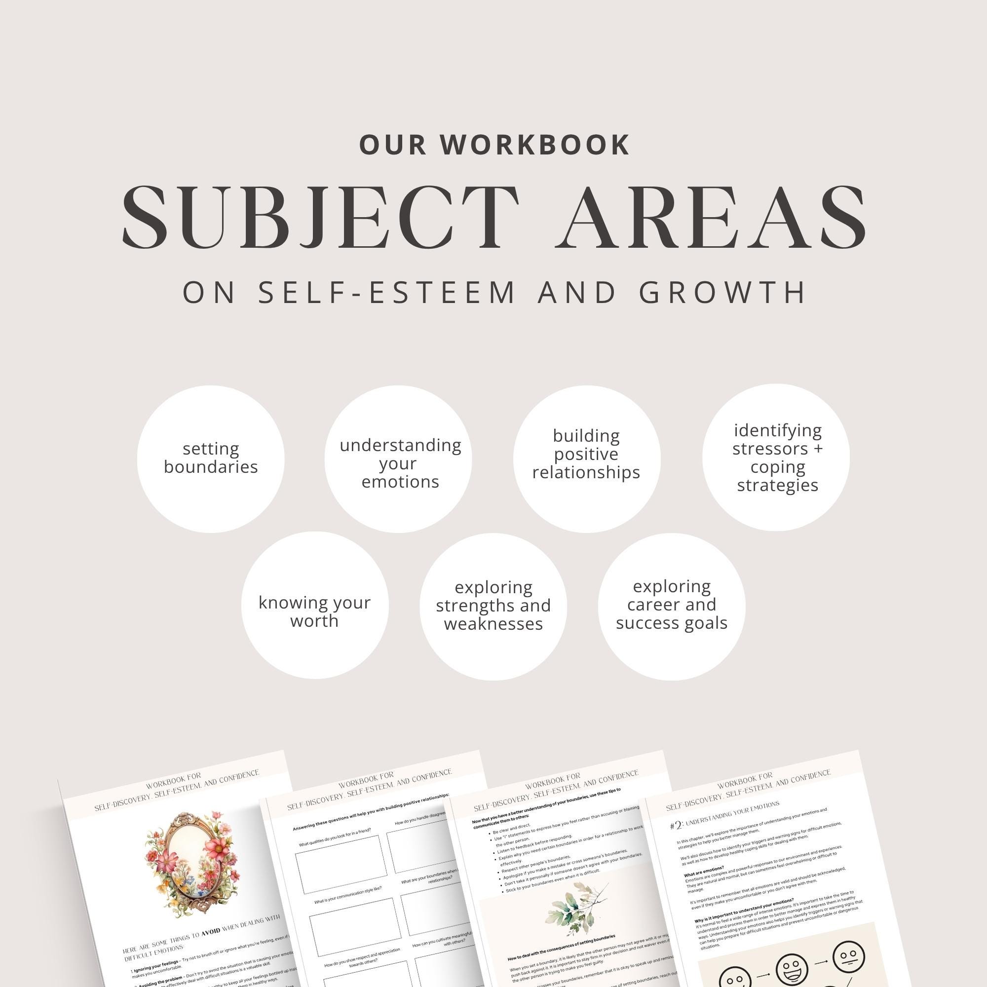Self-esteem Workbook Adults, Self Confidence Building Planner, Women ...
