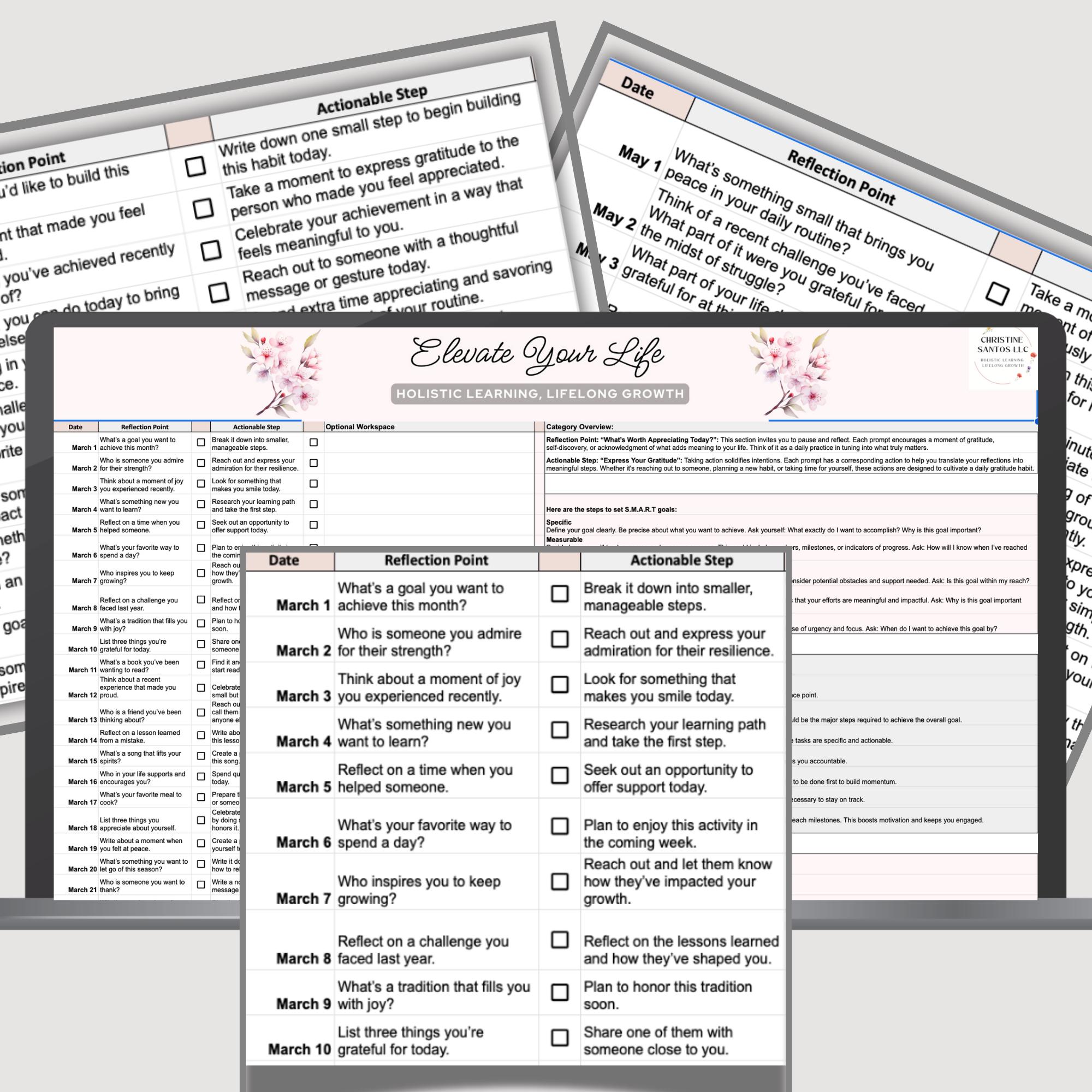 365 Gratitude Checklist - Digital Download - Daily Positivity Tracker ...