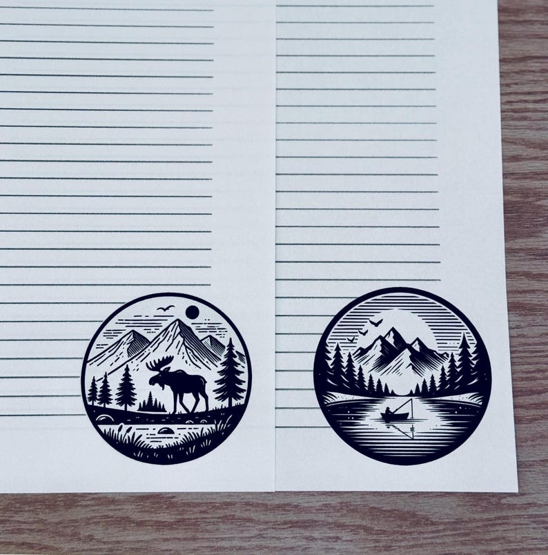 Homemade Mountain Scenery Cards: Camping, Fishing, Wildlife - Etsy