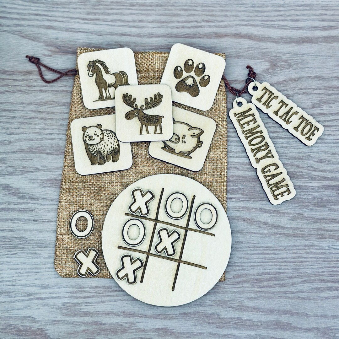 Kids Travel Games : Memory Game & Tic Tac Toe - Etsy