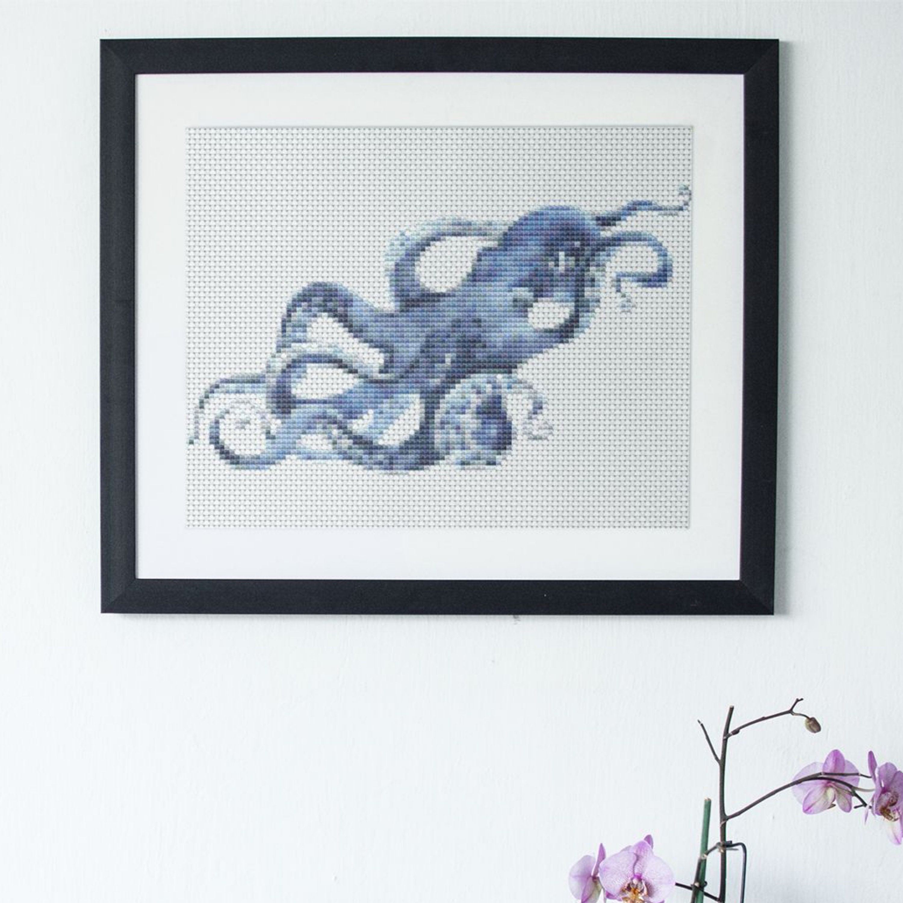 Octopus Counted Cross Stitch Pattern, Easy Modern Nature Art, Colorful ...