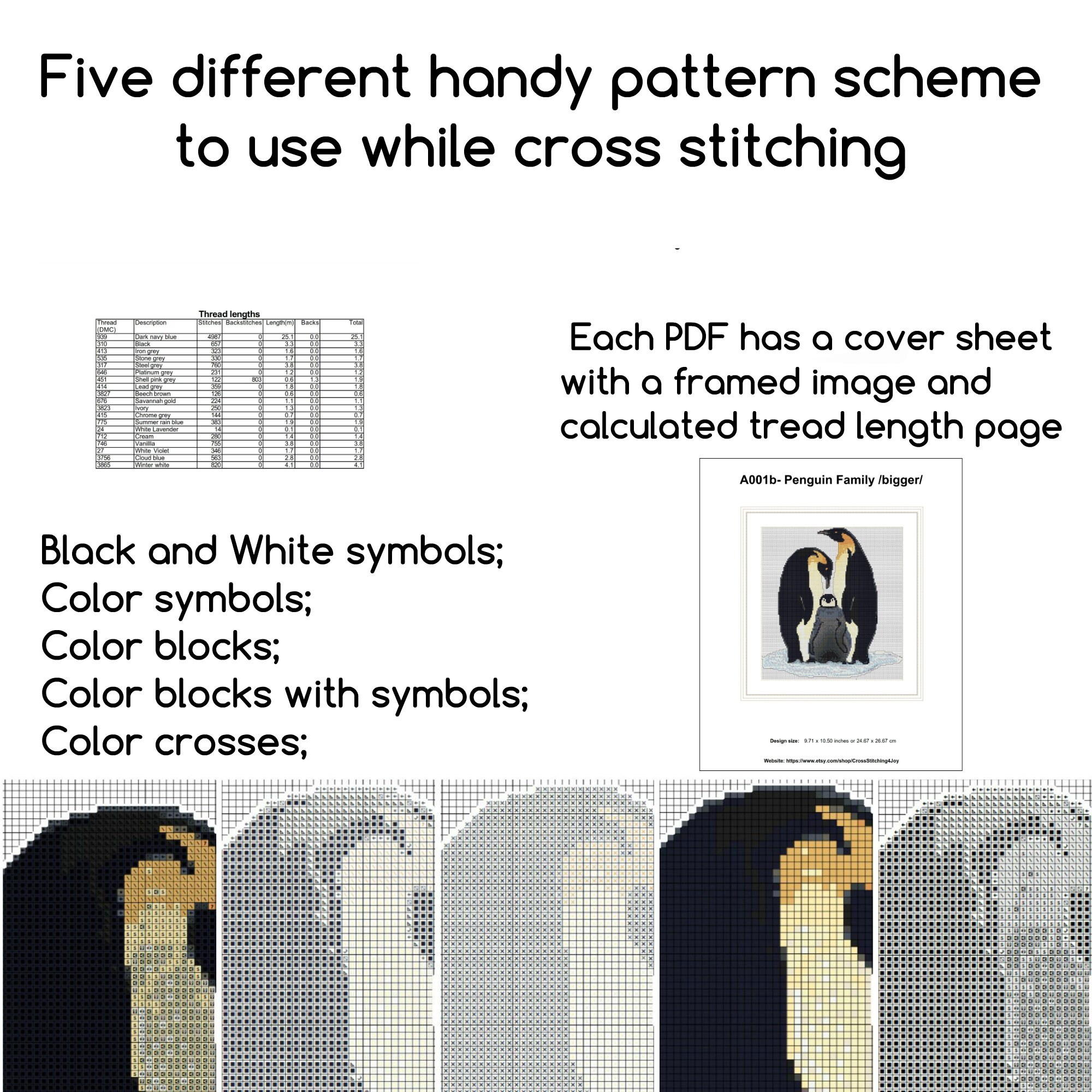 Set of 10 Xmas DIY Cross Stitch Patterns, Easy Counted Crossstitch ...