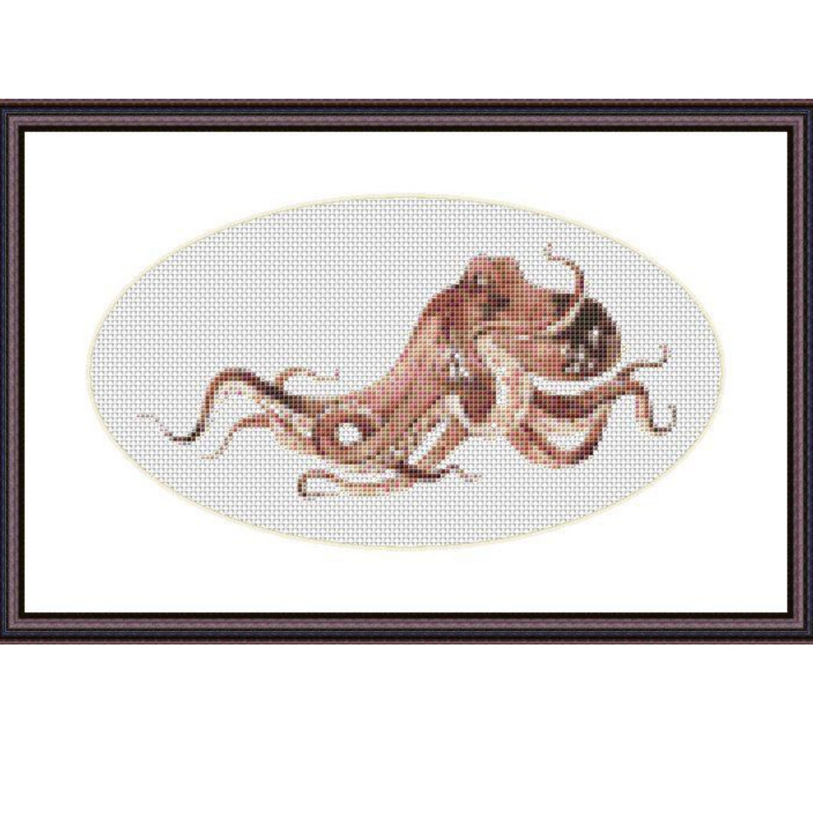 Octopus Counted Cross Stitch Pattern, Easy Modern Nature Art, Colorful ...