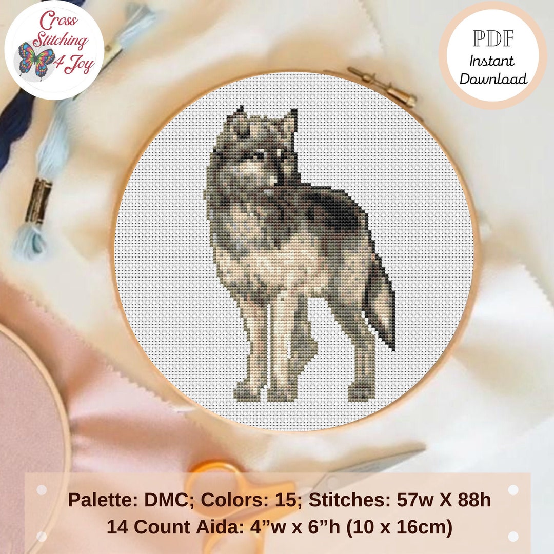 Wolf Cross Stitch Pattern, Nature Lovers Easy Crossstitch Chart - Etsy