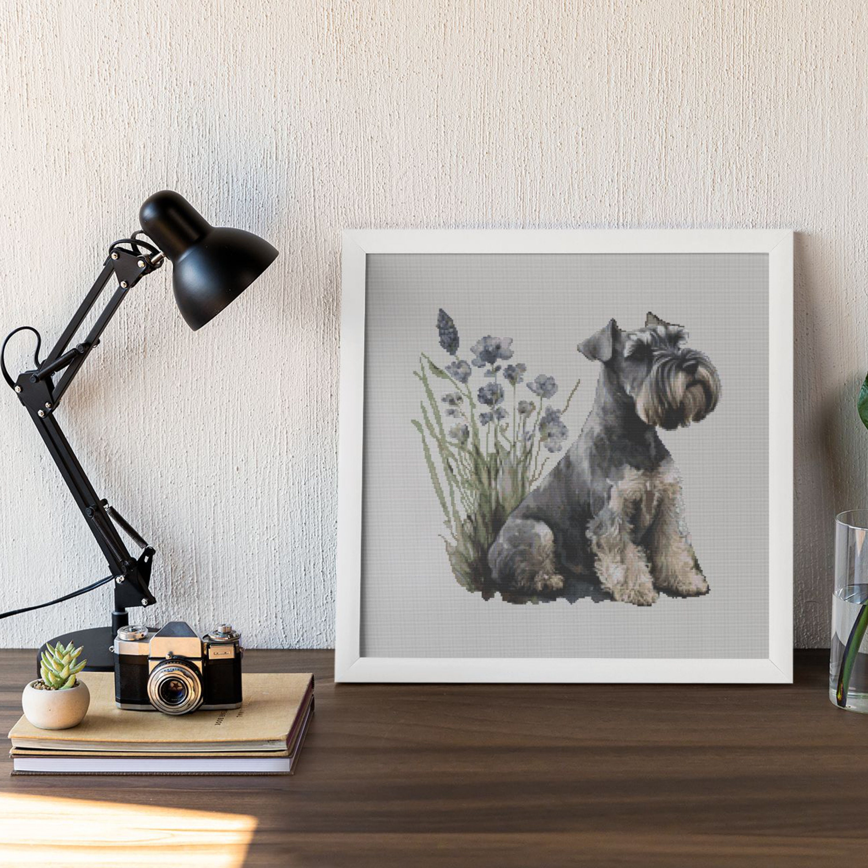 Schnauzer Counted Cross Stitch, Schnauzer Dog Breed, Colorful ...