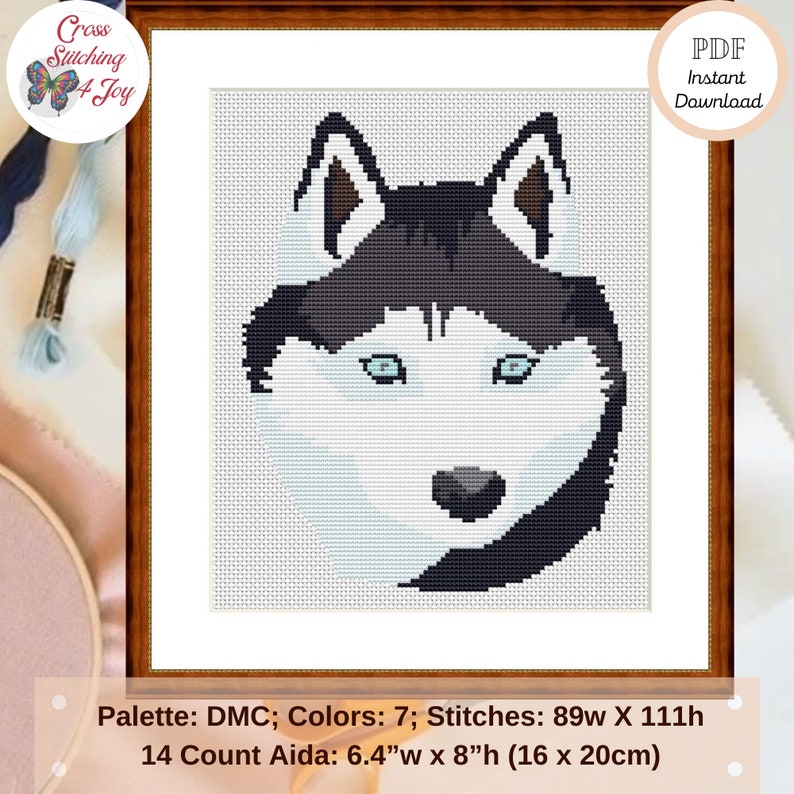 Siberian Husky Cross Stitch Pattern Very Easy Animal Cross - Etsy