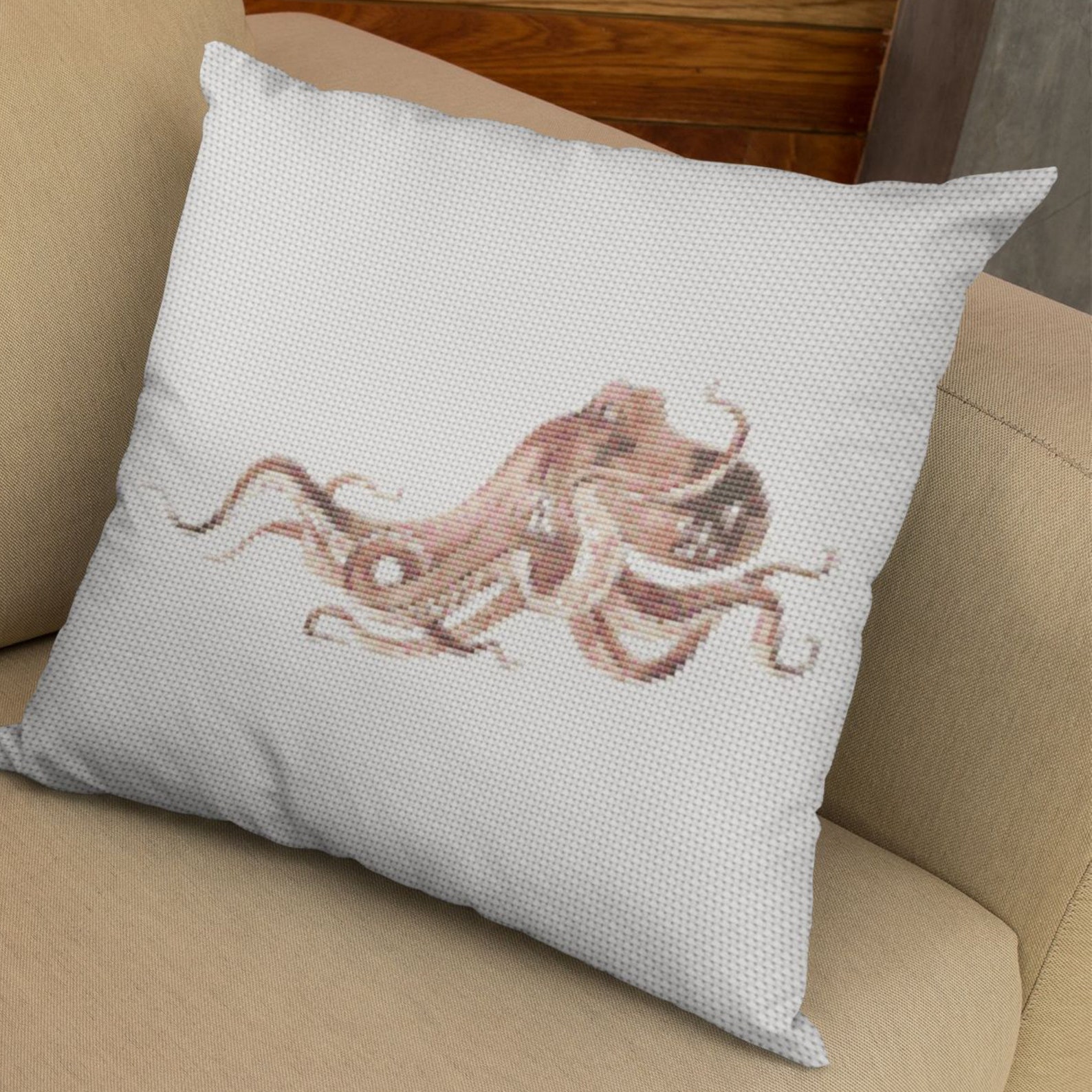 Octopus Counted Cross Stitch Pattern, Easy Modern Nature Art, Colorful ...