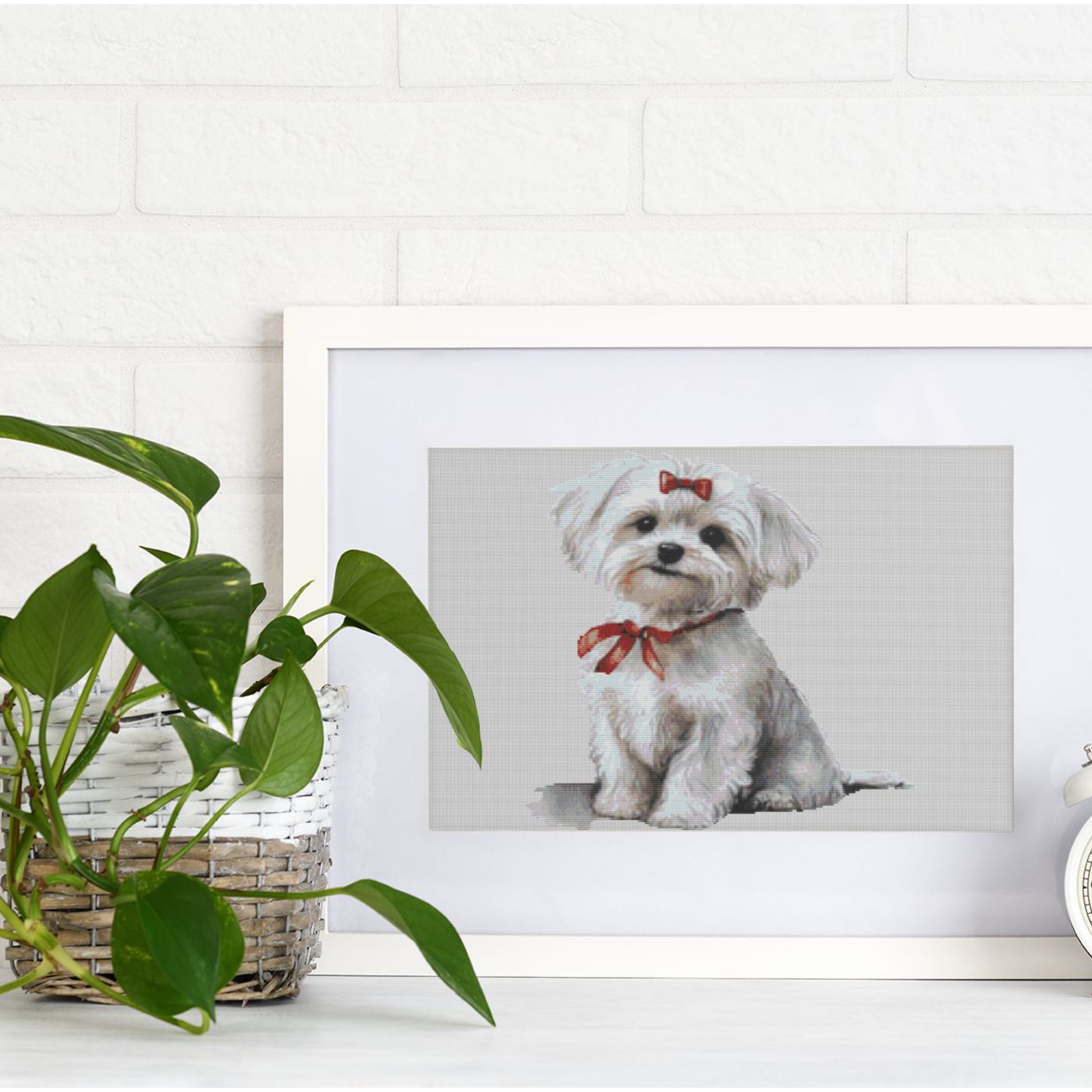 Maltese Counted Cross Stitch, Cute Maltese Dog Breed Theme, Colorful ...