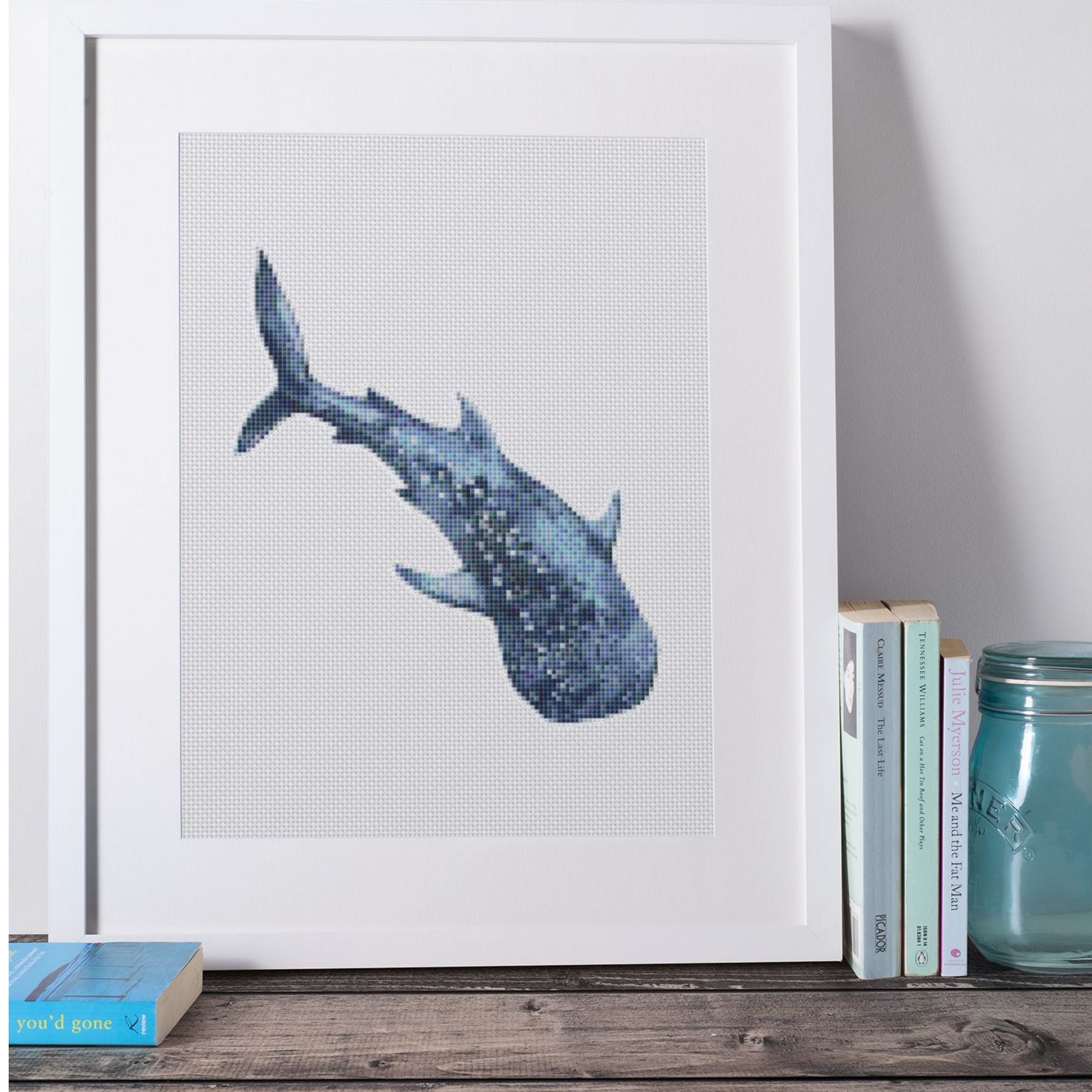 Whale Shark Counted Cross Stitch Pattern, Easy Modern Nature Art ...