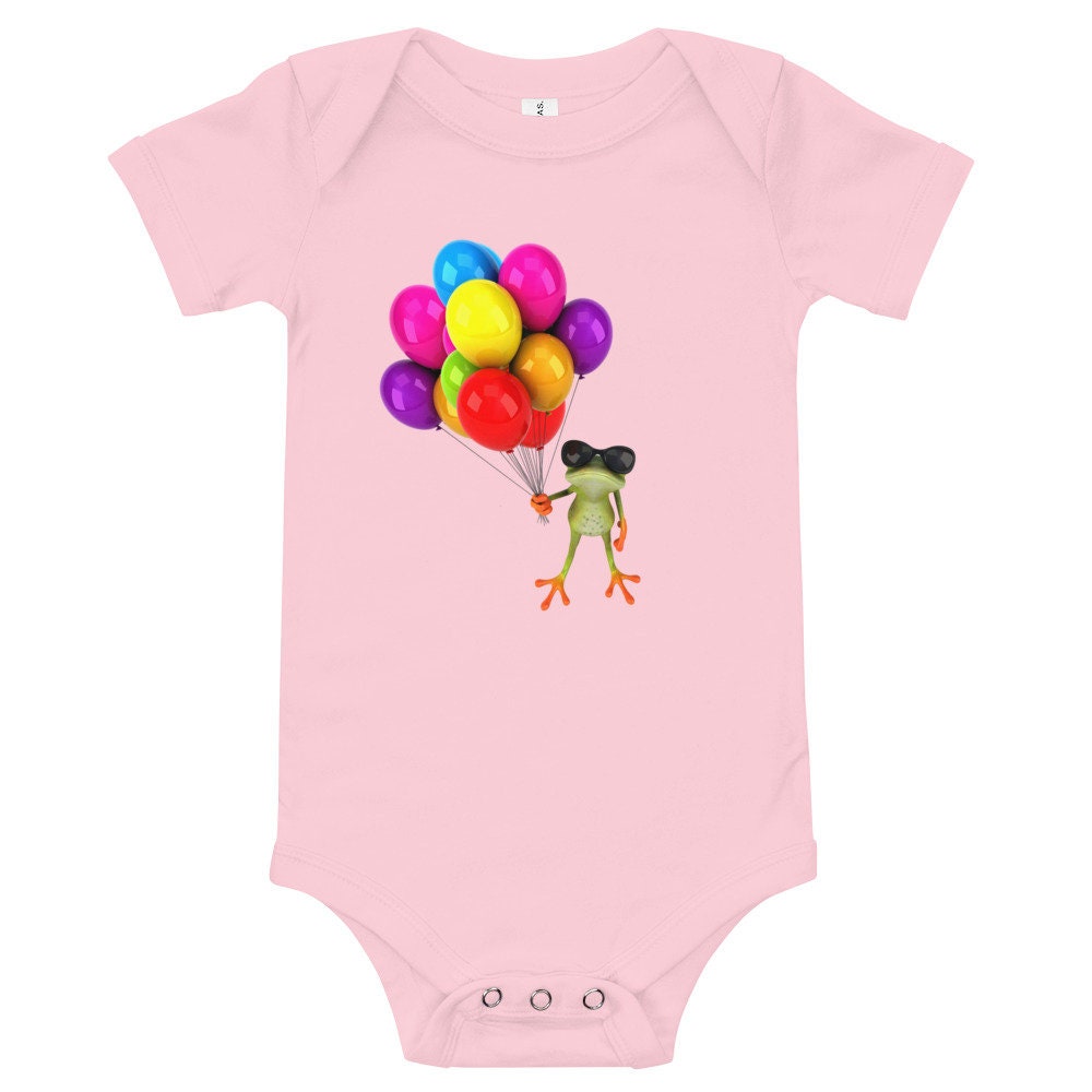 Frog With Balloons Body Suit, Frog Baby Shirt, Balloons, Gift for New ...