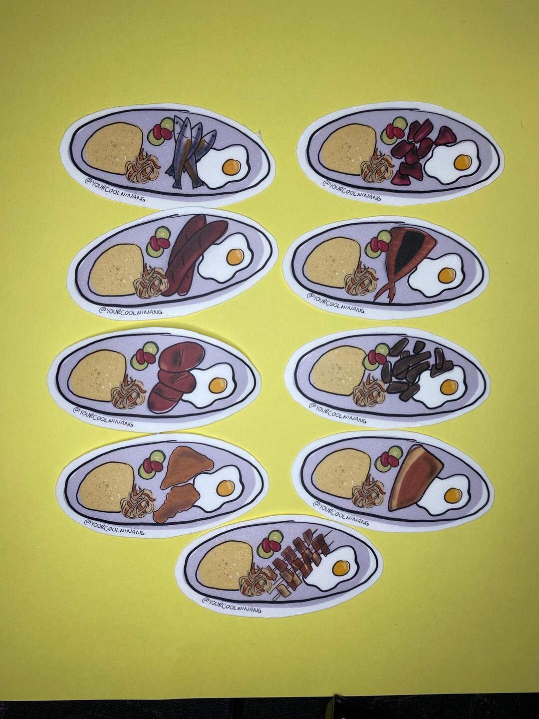Filipino Meals Stickers: Tapsilog, Palabok, and Adobong Manok - Etsy