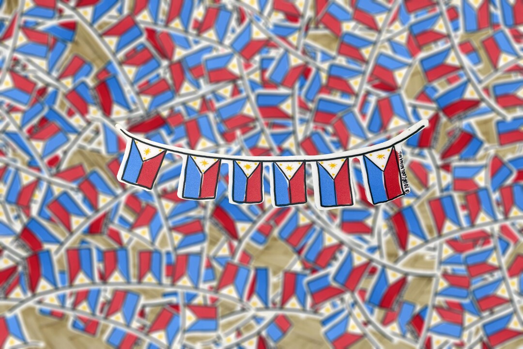 Philippines Flag Banner Filipino Tagalog Sticker - Etsy