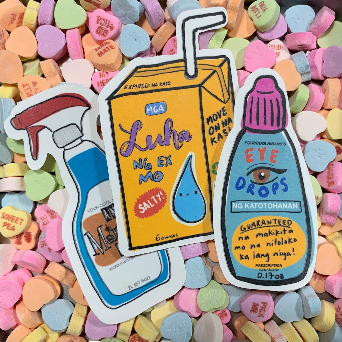 Tagalog Anti-valentines Stickers Filipino Hugot Lines - Etsy