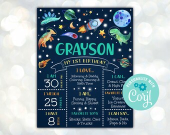 Space Dinosaur Birthday | Etsy