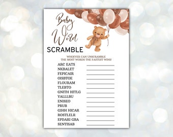Baby Shower Scramble | Etsy