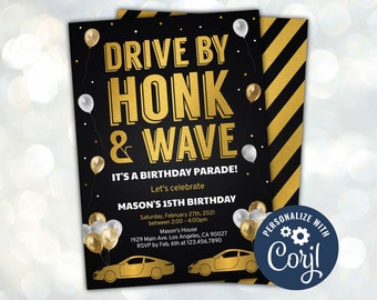 Drive by Birthday Parade Invitation | Etsy