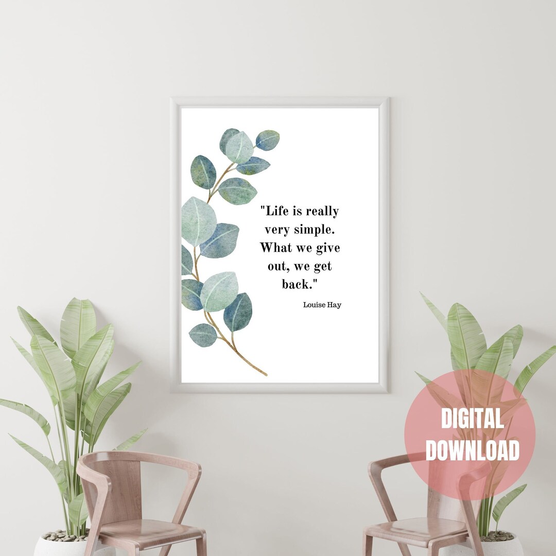 Inspiring "live is Really Very Simple" Louise Hay Affirmation Printable ...