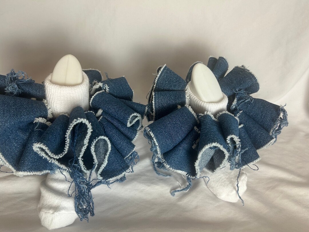 Kids Denim Ruffle Anklets/socks Read Description - Etsy