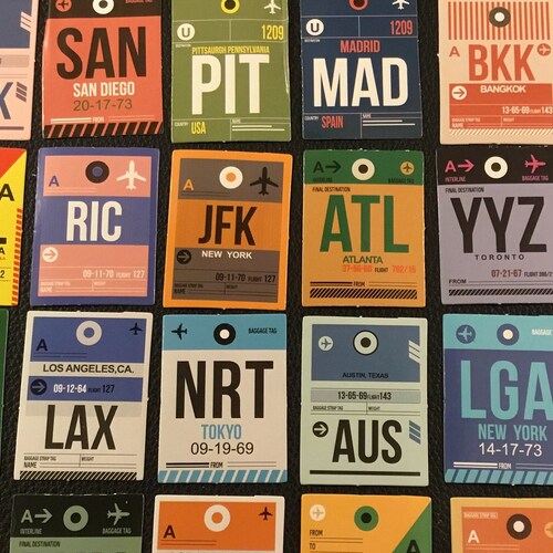 AIRPORT DESTINATIONS A Set of 44 Airport Stickers - Etsy