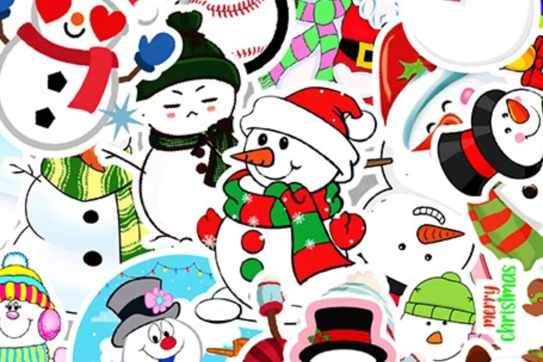 SNOWMEN DECALS! 25 Decals, Fun and Lively Snowy Snow People, Magical ...
