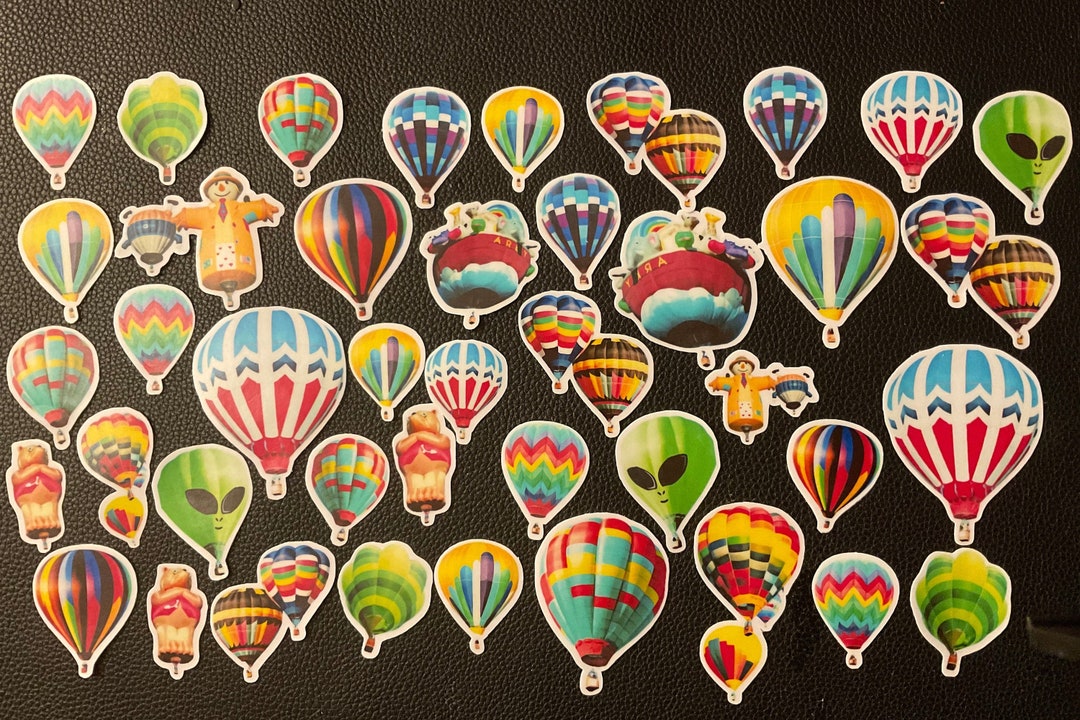 HOT AIR BALLOONS! 40 Colorful Stickers, Small Balloon Stickers ...