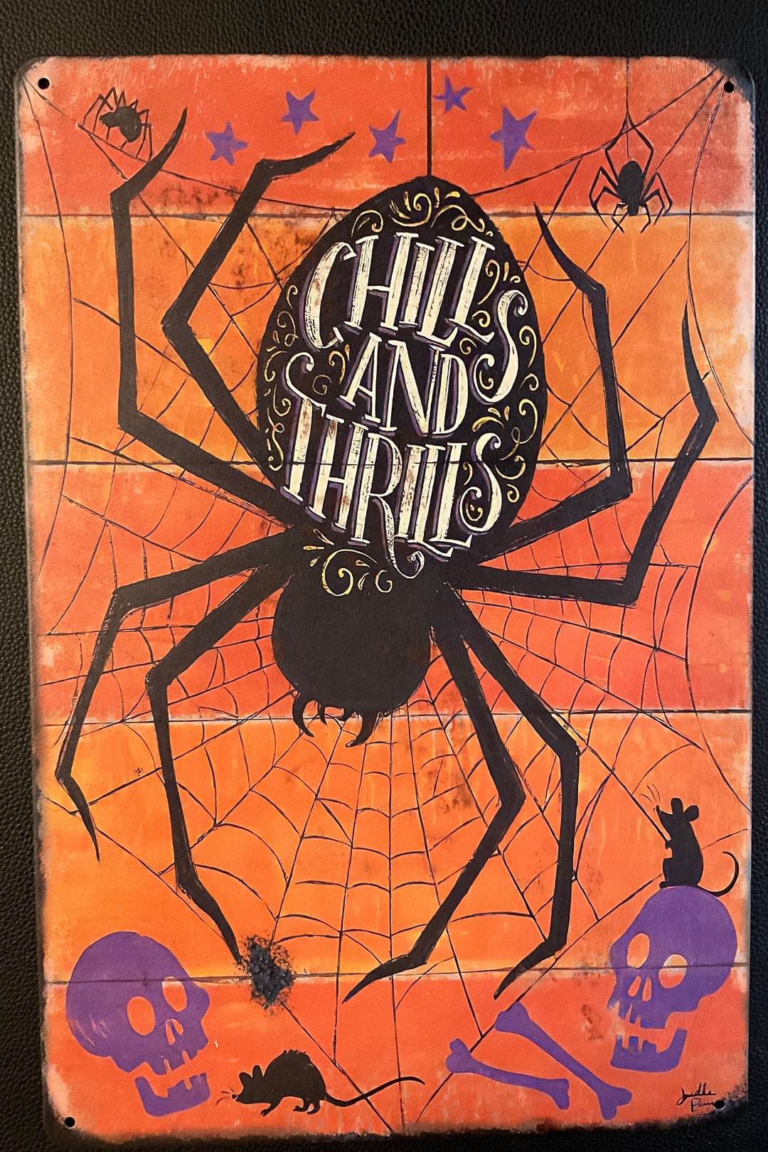 HALLOWEEN CHILLS! A 12”X8” Tin-metal Sign, Halloween/home/wall Decor ...