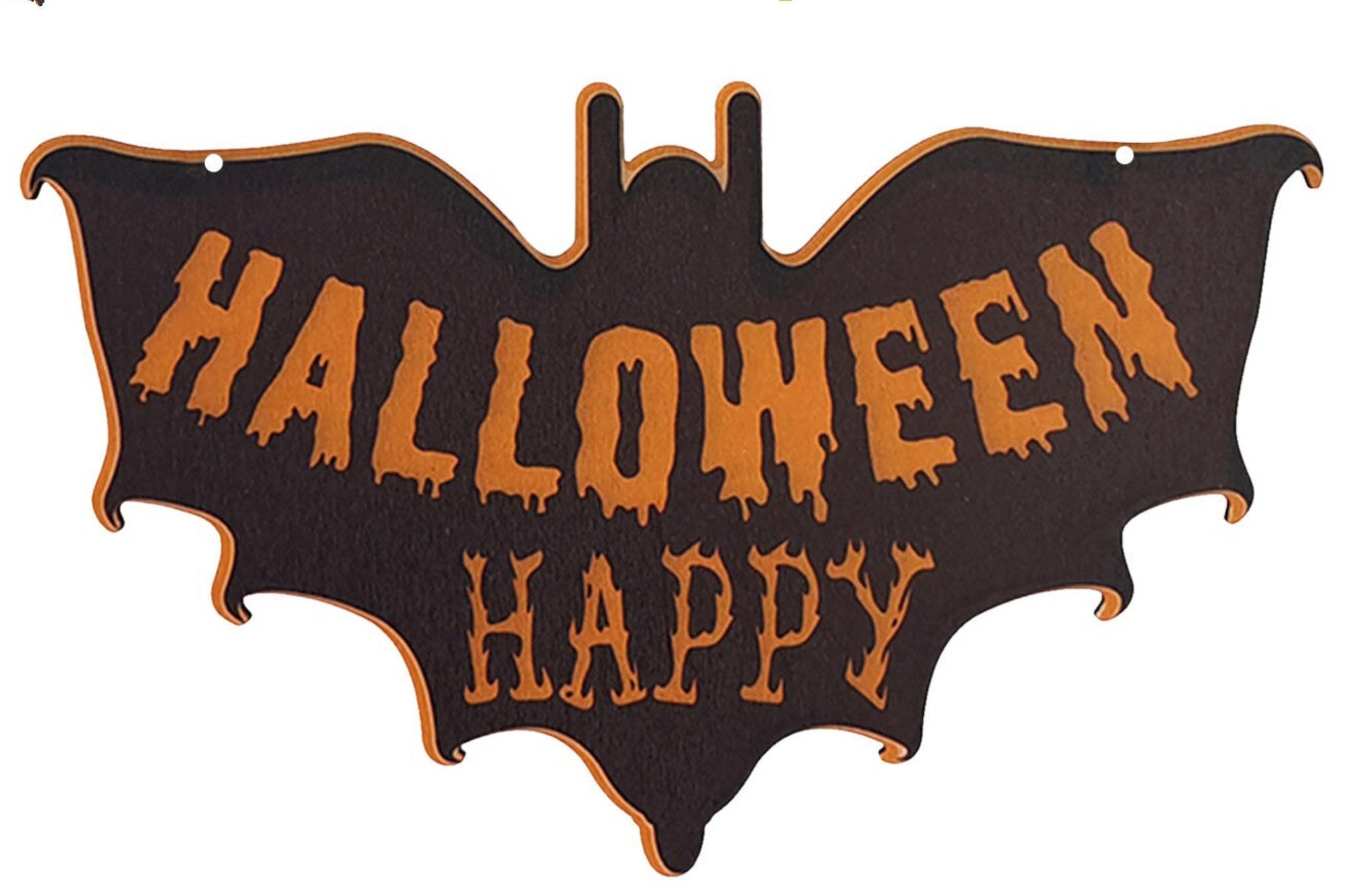 HALLOWEEN HAPPY! an 11”X6.7” Wooden Bat Sign, the Perfect Halloween ...