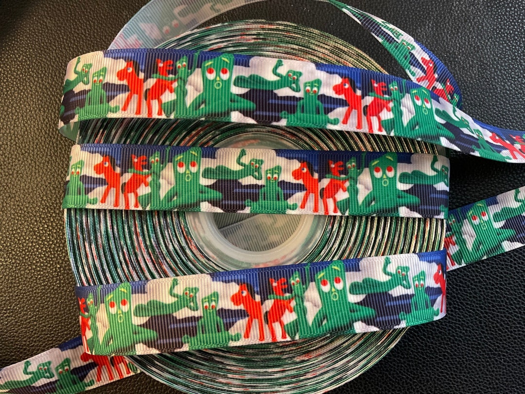 GUMBY and POKEY 7/8” Grosgrain Ribbon! Choose 3/5 Yds., for ...
