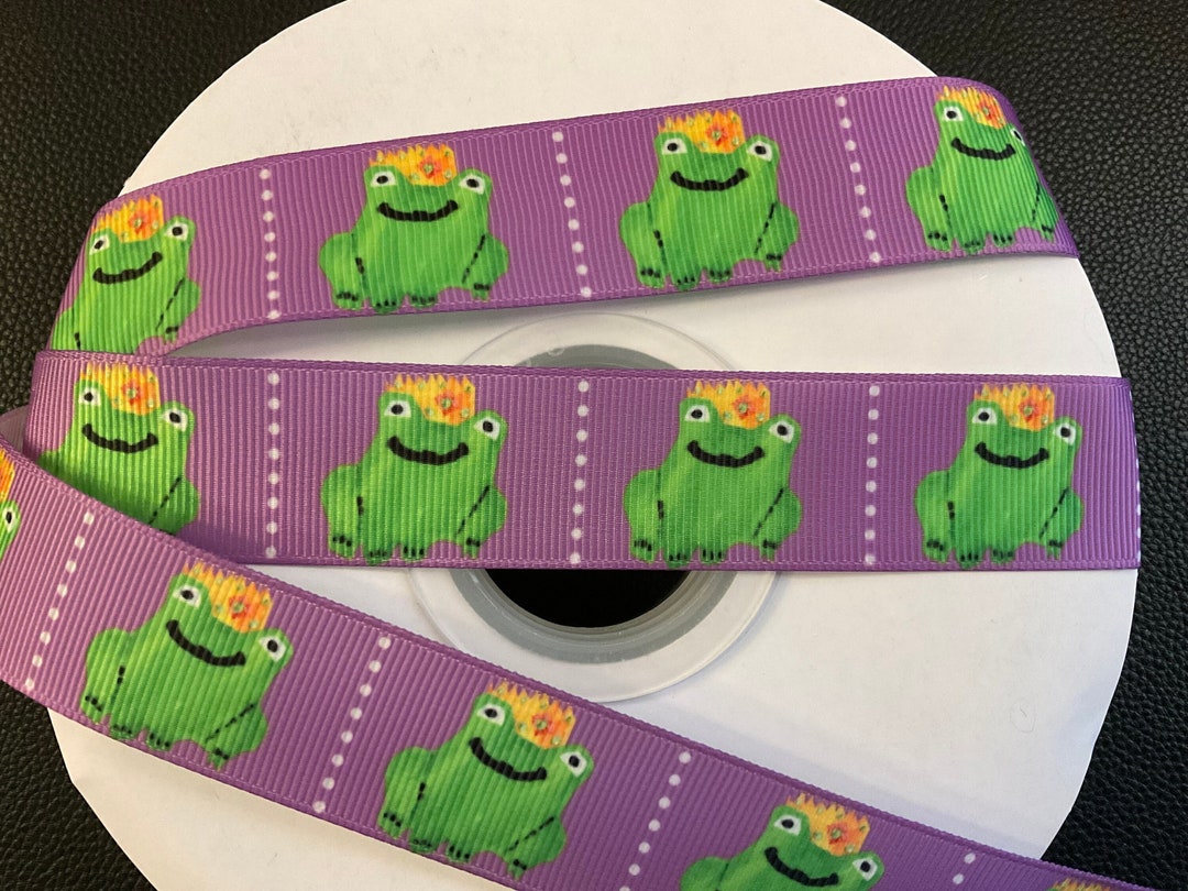 THE FROG PRINCE! 1” Grosgrain Ribbon, Choose 3 or 5 Yds., Kiss the Frog ...