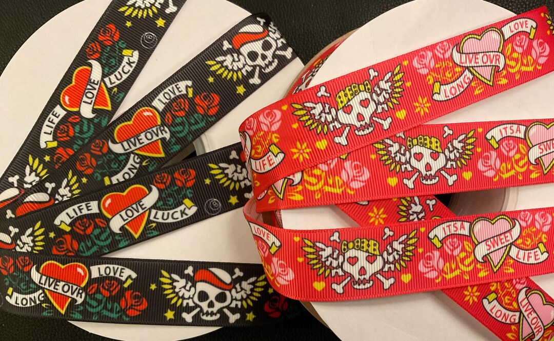 LONG LIVE Our LOVE! 1” Grosgrain Ribbon, Black or Pink, 3 or 5 Yards ...
