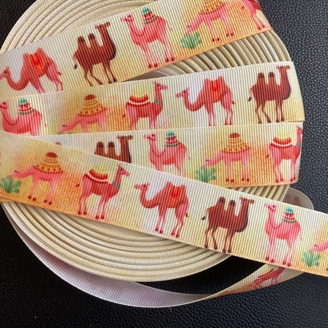 CAMELS, CAMELS, CAMELS! 1” Grosgrain Ribbon, Choose 3/5 Yds., Perfect ...