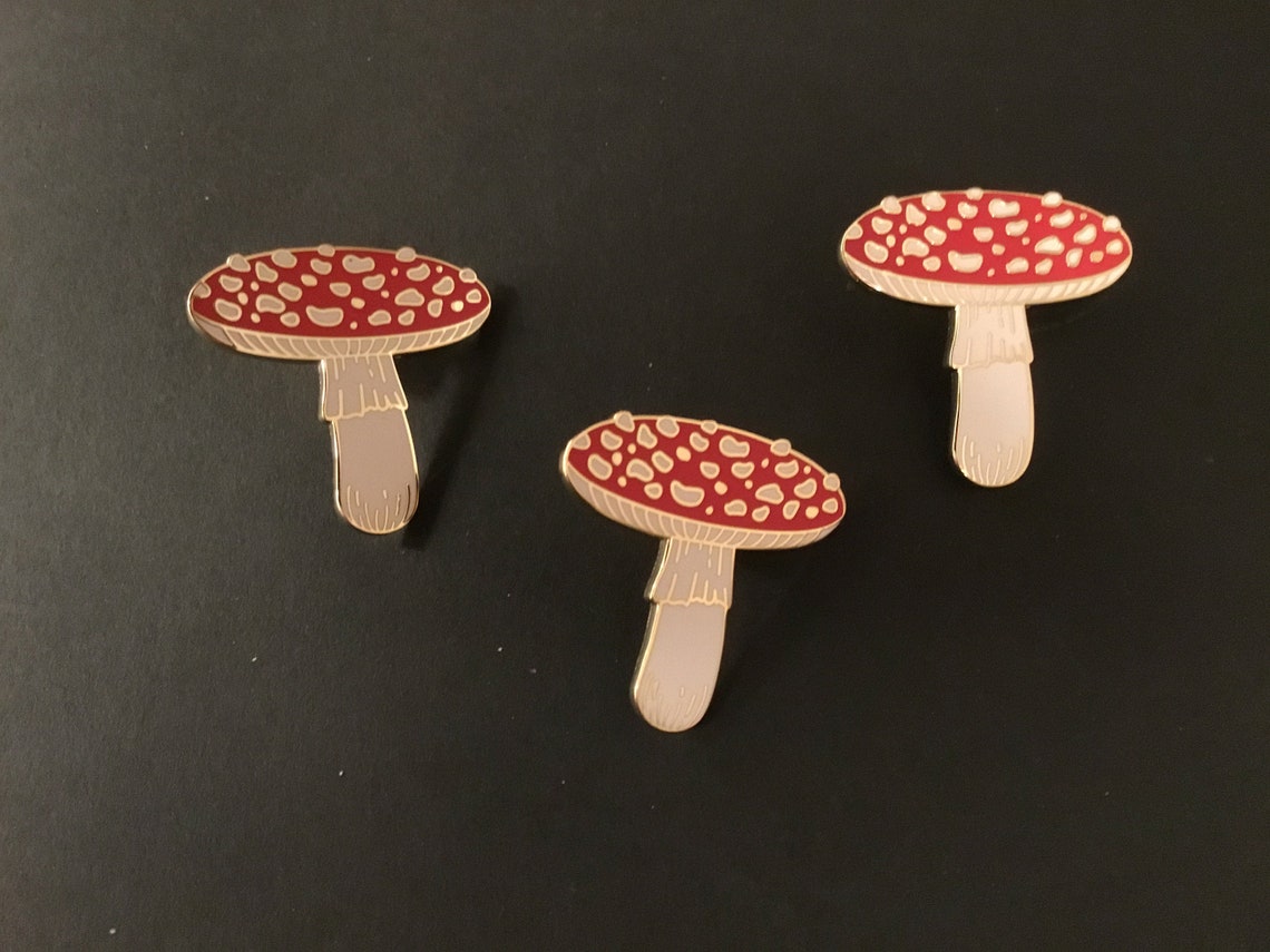 MUSHROOMS! Mushroom Pin/brooch, 1 1/2” Enamel Pin, Everyone Needs a ...