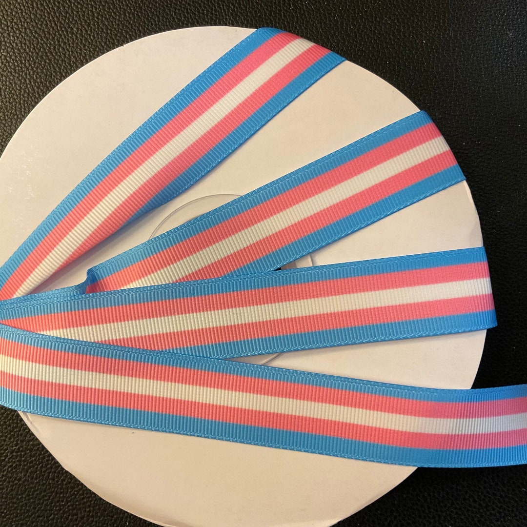 TRANSGENDER PRIDE 1” or 7/8” Grosgrain Ribbon! 3 or 5 Yds., Express ...