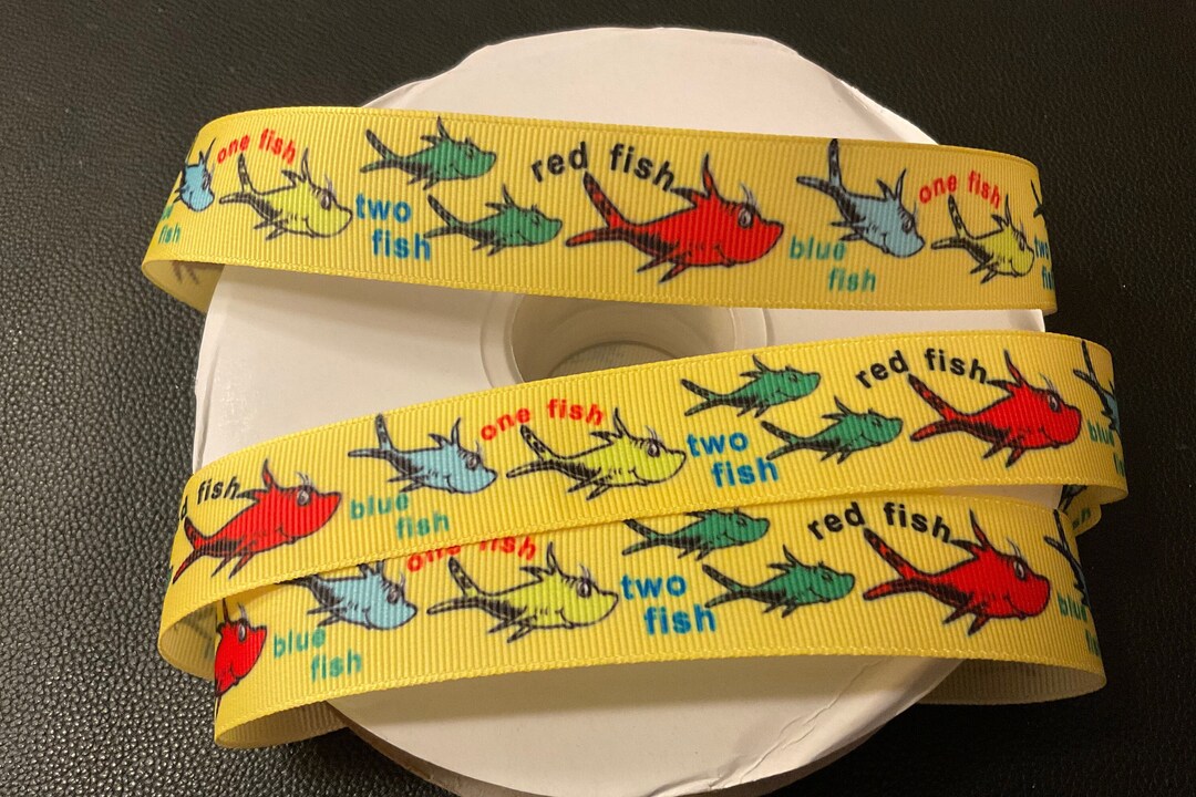 RED and BLUE FISH 1 Grosgrain Ribbon Choose 3 or 5 Yards - Etsy