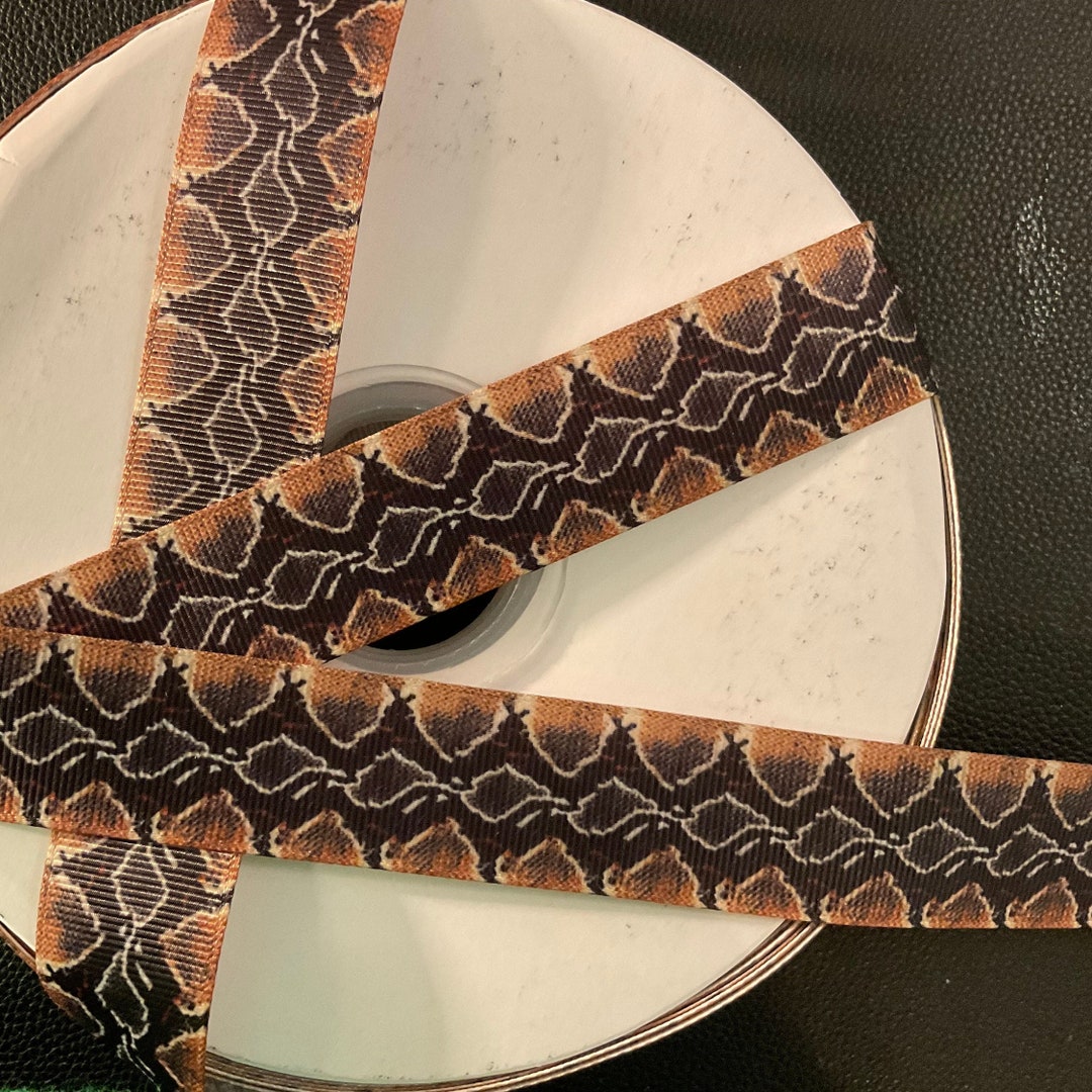 SSSSNAKE RIBBON! 1” Grosgrain Ribbon, Choose 3/5 Yds., Sexy Snake Skin ...