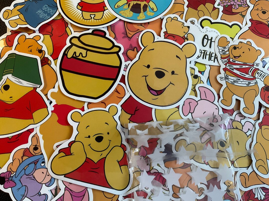 HONEY BEAR Decals! Choose 25 or 50 Decals, Adorable Bear and His Peeps ...