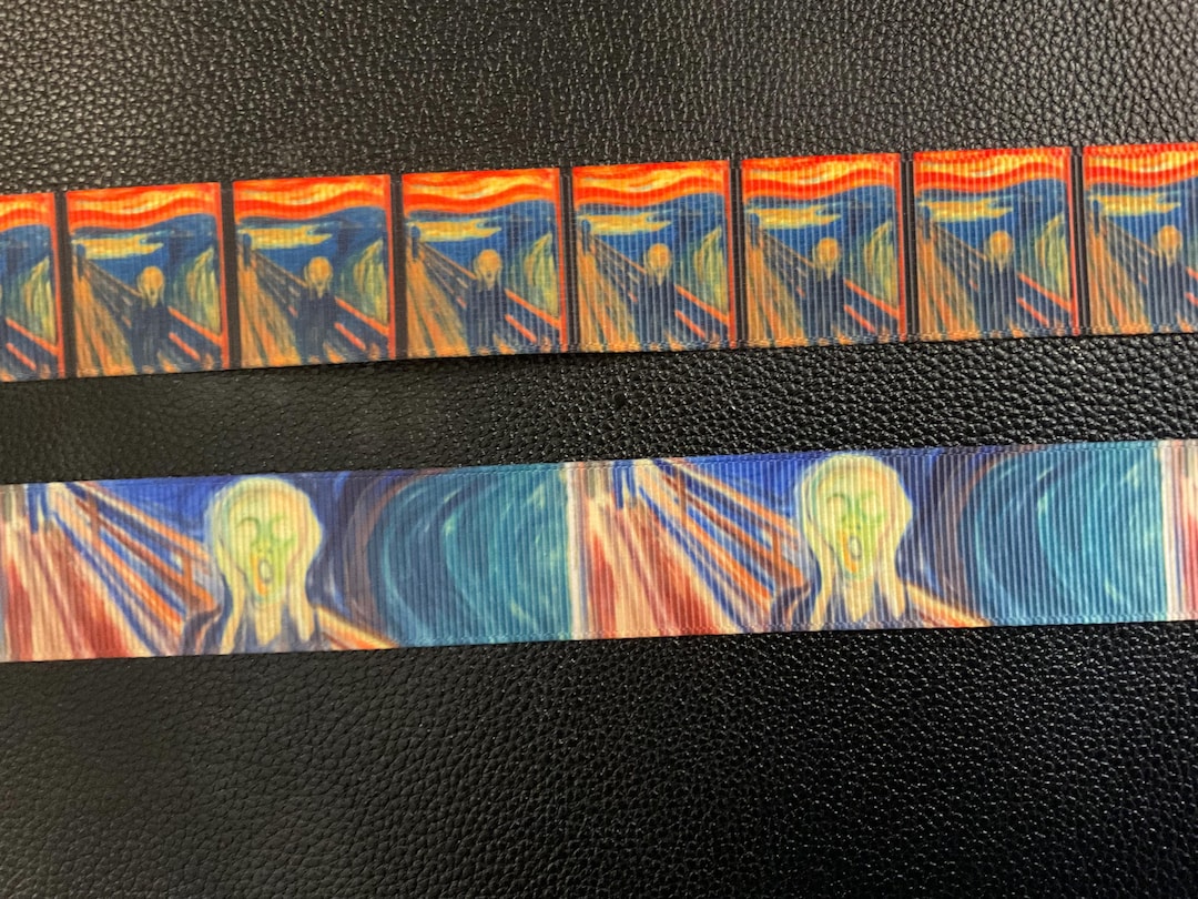 EDVARD Munch’s—“the SCREAM” 1” Grosgrain Ribbon, 2 Styles, Choose 3 or ...