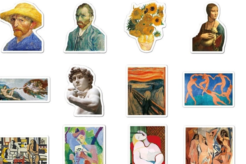 WORKS of ART Choose 25 or 50 Decals Artist Painter - Etsy