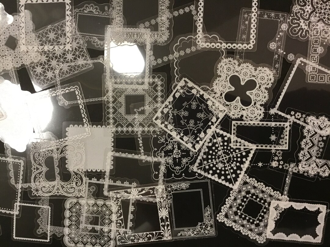 FRAMES! 50 Assorted Frame Stickers, Transparent With 50 Varying Designs ...