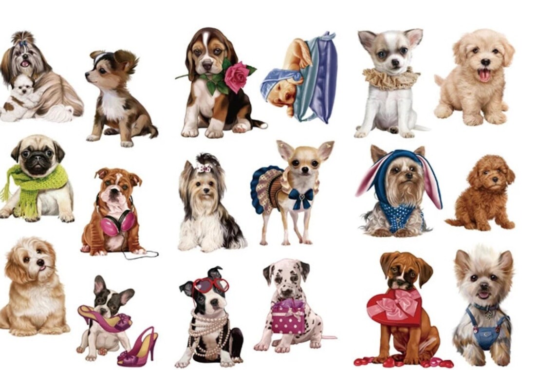 VINTAGE Style DOGS and PUPPIES 18 Vintage Style and - Etsy