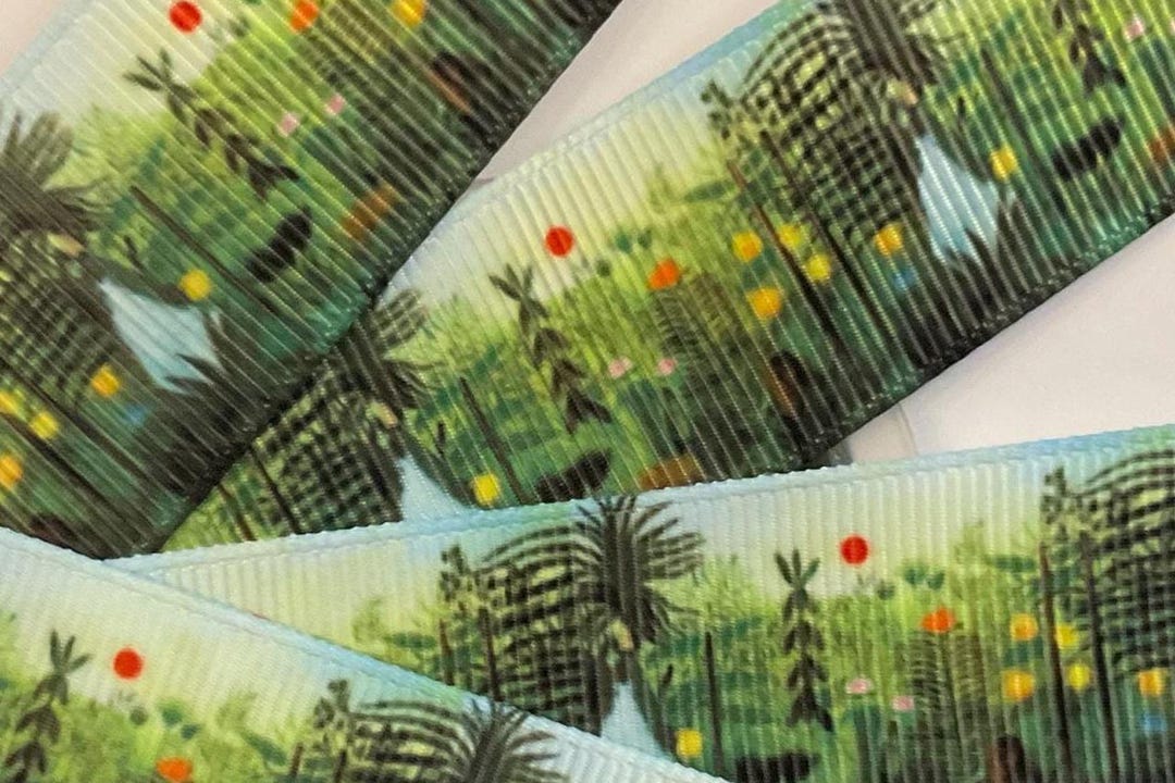H. ROUSSEAU’S “virgin Forest With Sunset” 1” Art Grosgrain Ribbon, 3/5 ...