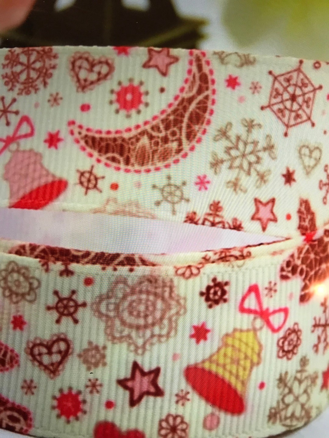 CRESCENT MOON CHRISTMAS Ribbon! 1” Grosgrain Ribbon, Choose 3/5 Yards ...
