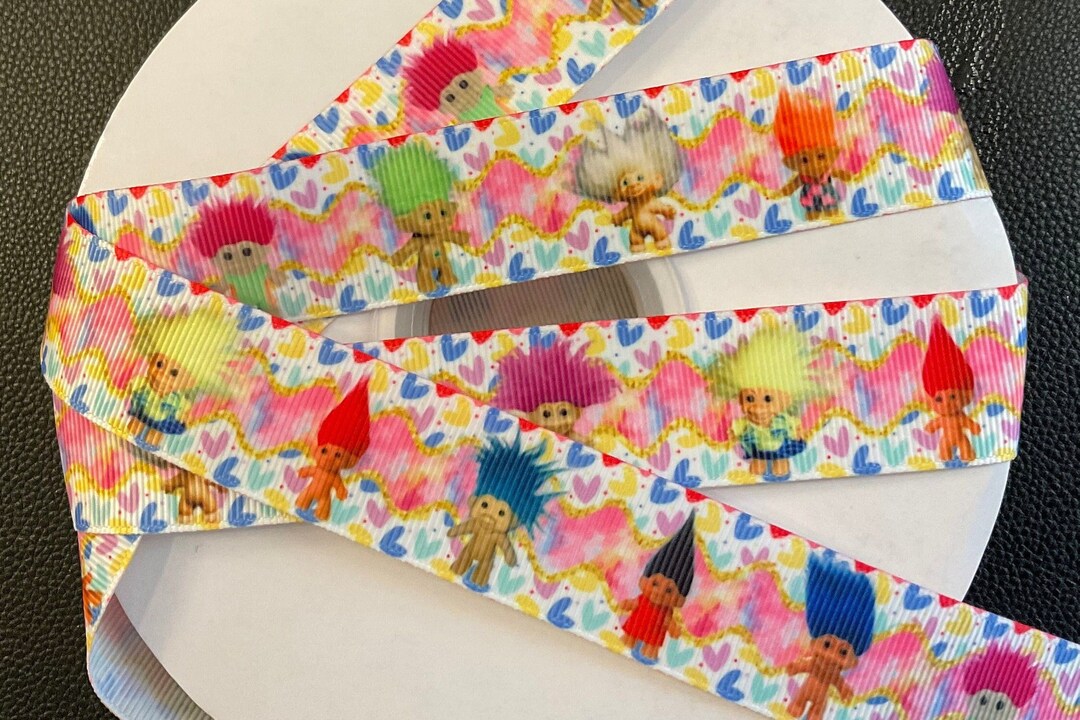 OLD SCHOOL TROLLS! 1” Grosgrain Ribbon, Choose 3 or 5 Yds., Bingo ...