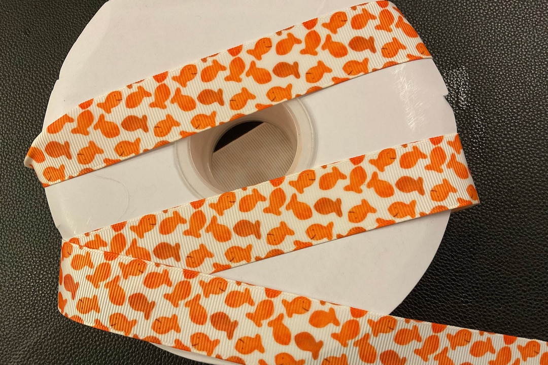 ITTY BITTY GOLDFISH! 1” Grosgrain Ribbon, Cute Little Goldfish, Perfect ...