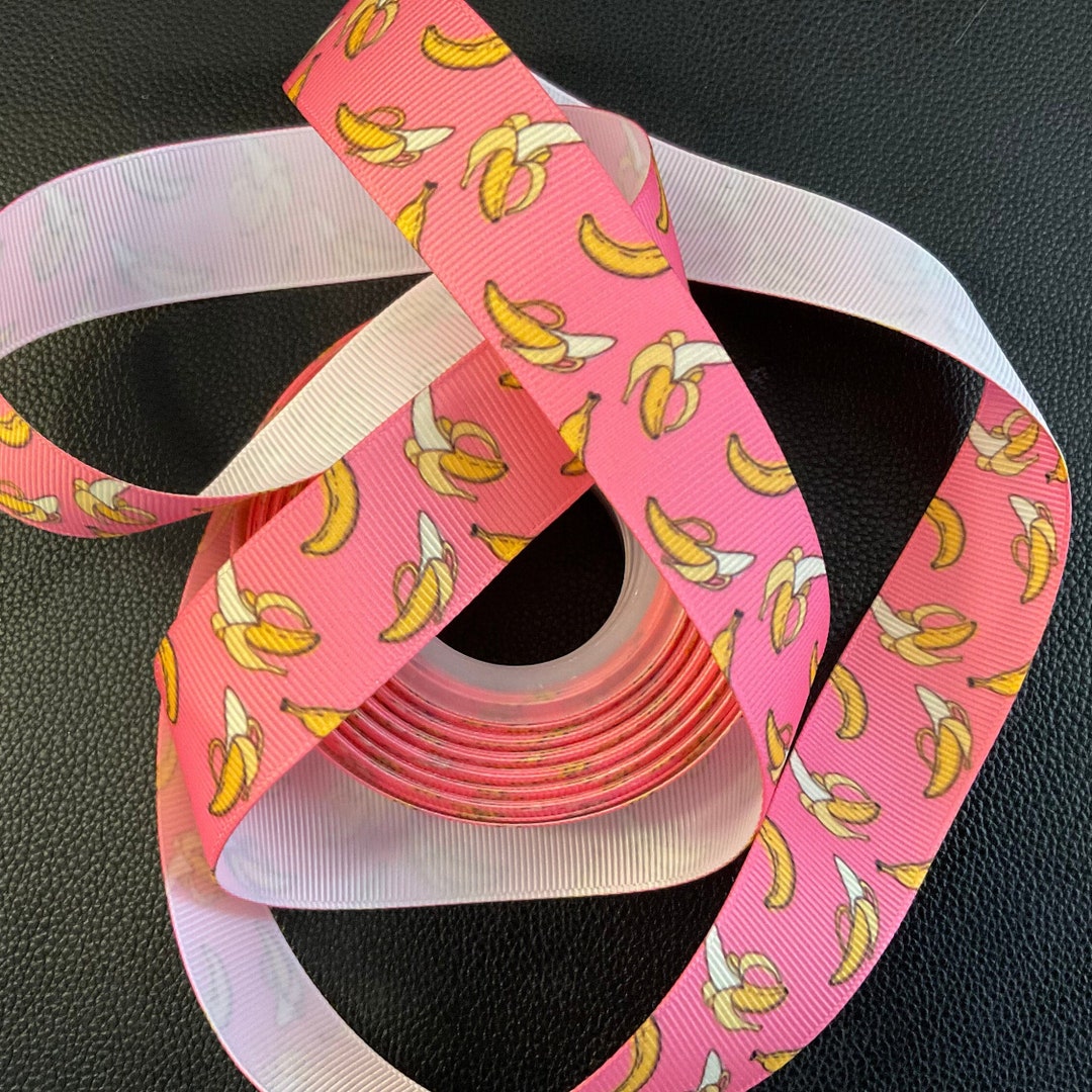 BANANAS! 1” Banana Grosgrain Ribbon, Choose 3 or 5 Yards, Go Bananas ...