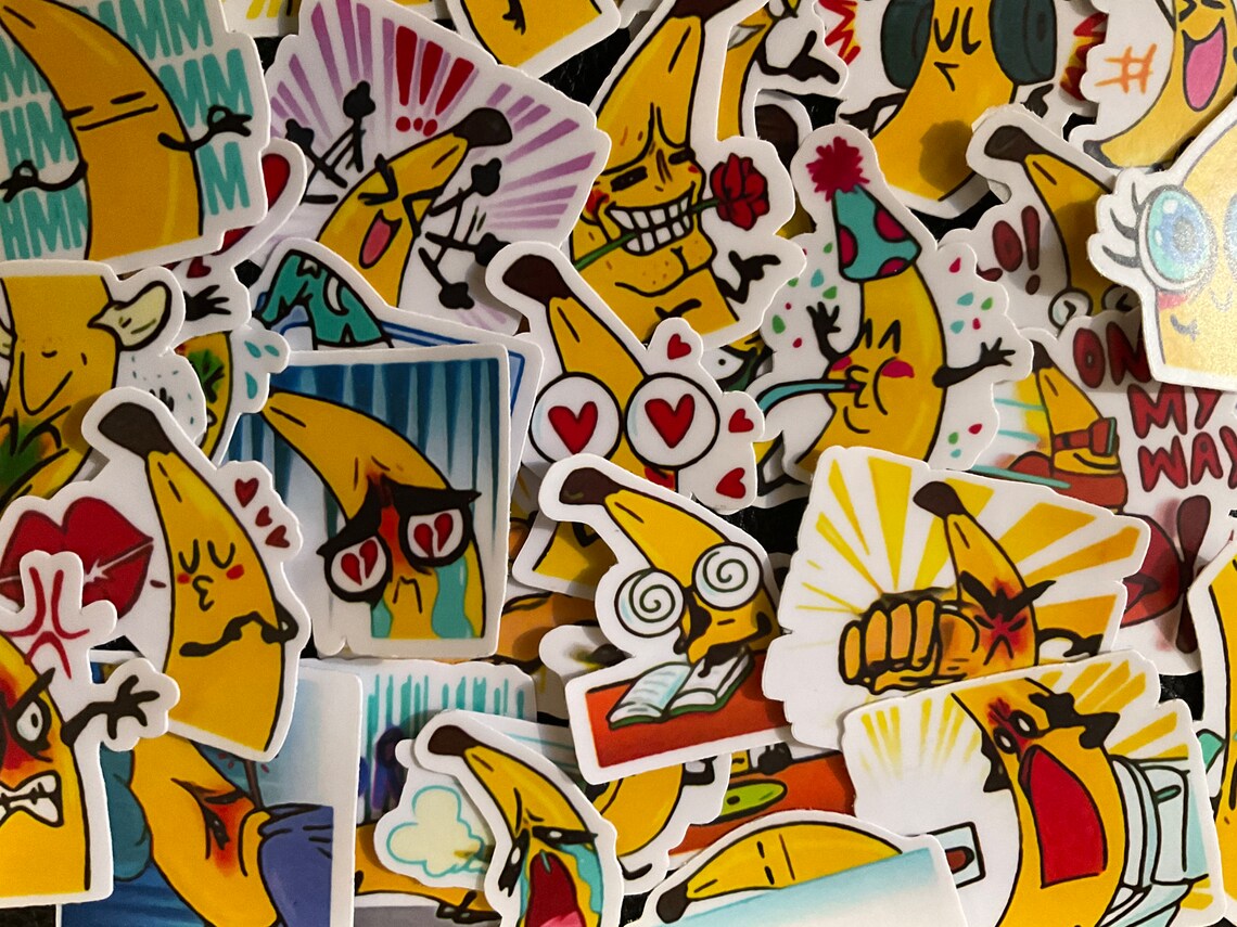 BANANAS BANANAS BANANAS 40 Funny Banana Stickers Go - Etsy