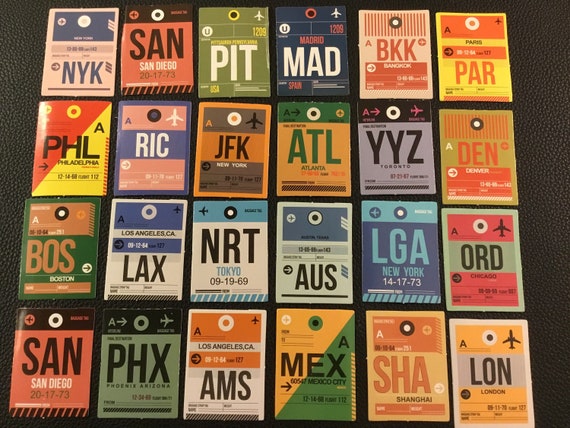 AIRPORT DESTINATIONS A Set of 44 Airport Stickers - Etsy