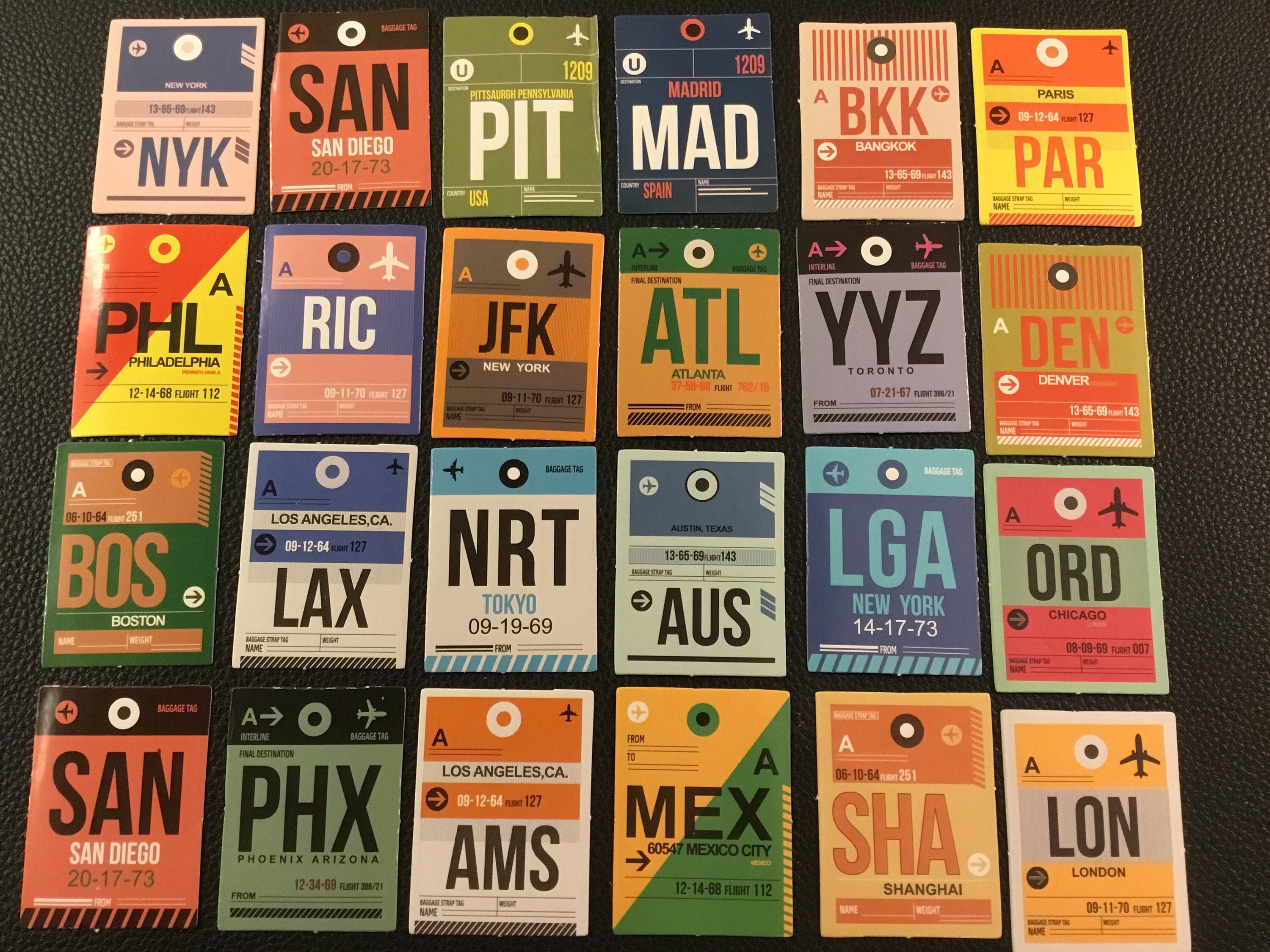 AIRPORT DESTINATIONS A Set of 44 Airport Stickers - Etsy