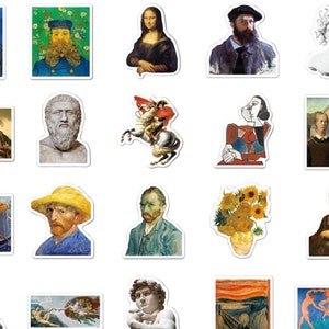 WORKS of ART Choose 25 or 50 Decals Artist Painter - Etsy